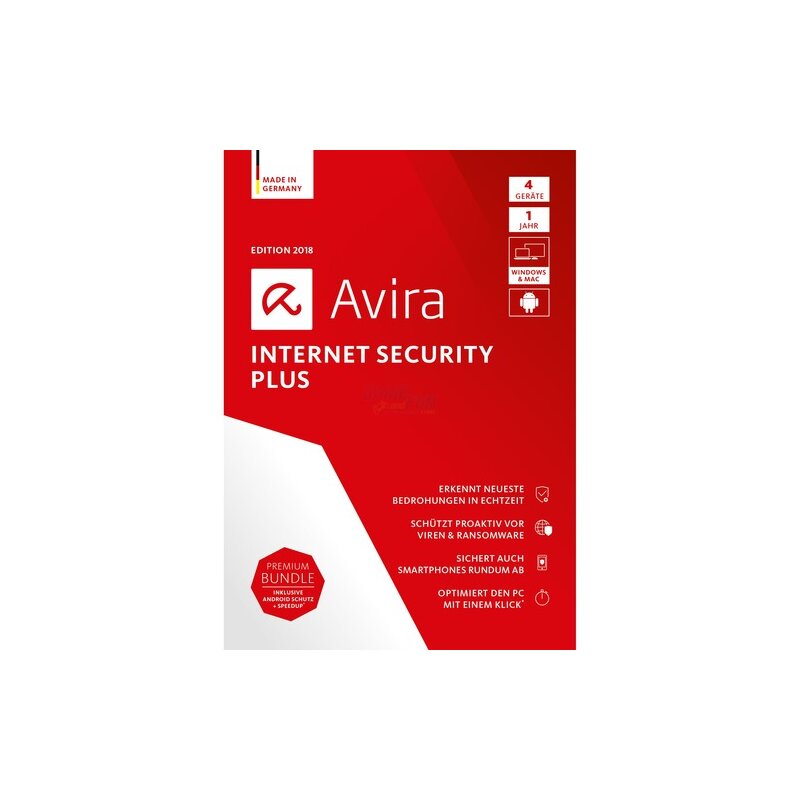 Avira Internet Security Plus 2018 1 Benutzer | 4 PC/Mac + 4 Android V