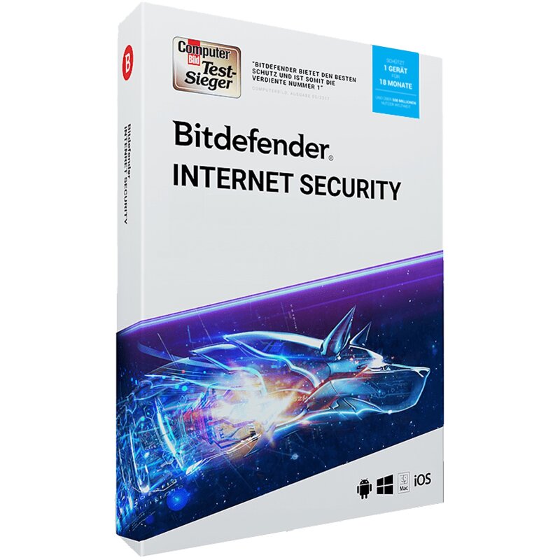 Bitdefender Internet Security 2019 WIN 1 PC Vollversion EFS PKC 18 Mo